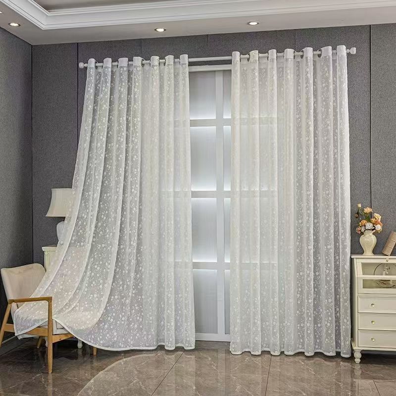 3D Relief Sheer Curtain for Livingroom Sliding Door Window Panel ...