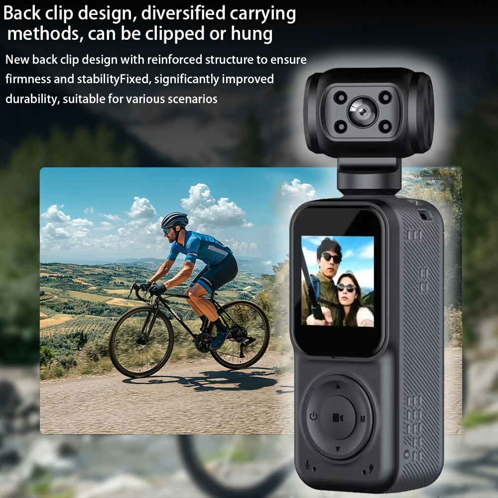 2K Handheld Sports Pocket Camera 1440P QHD Display 270° Rotatable WIFI ...