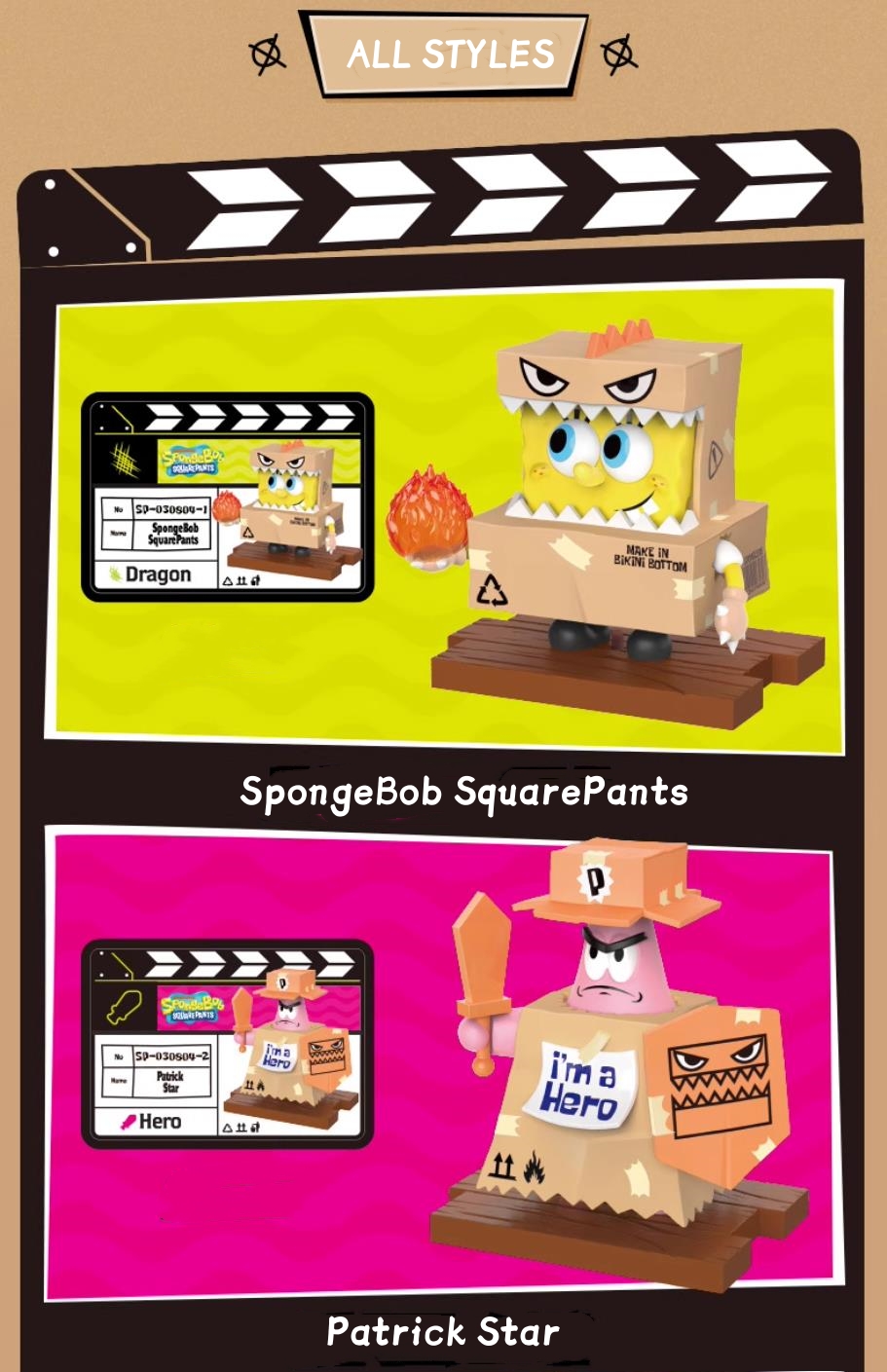 Nickelodeon SpongeBob Squarepants Brave Stage Series Blind box Toy ...