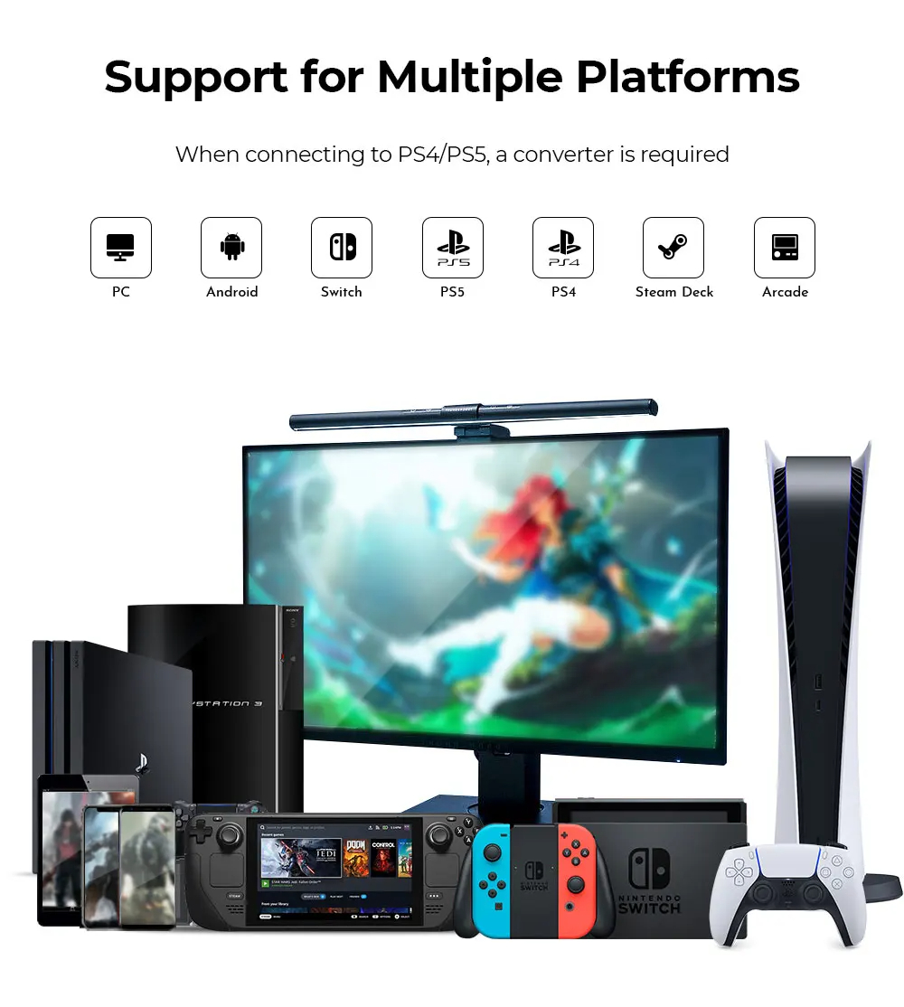 Haute42-COSMOX Leverless Controller Gaming Joystick For PC / PS4 / PS5 Steam Switch Arcade ...