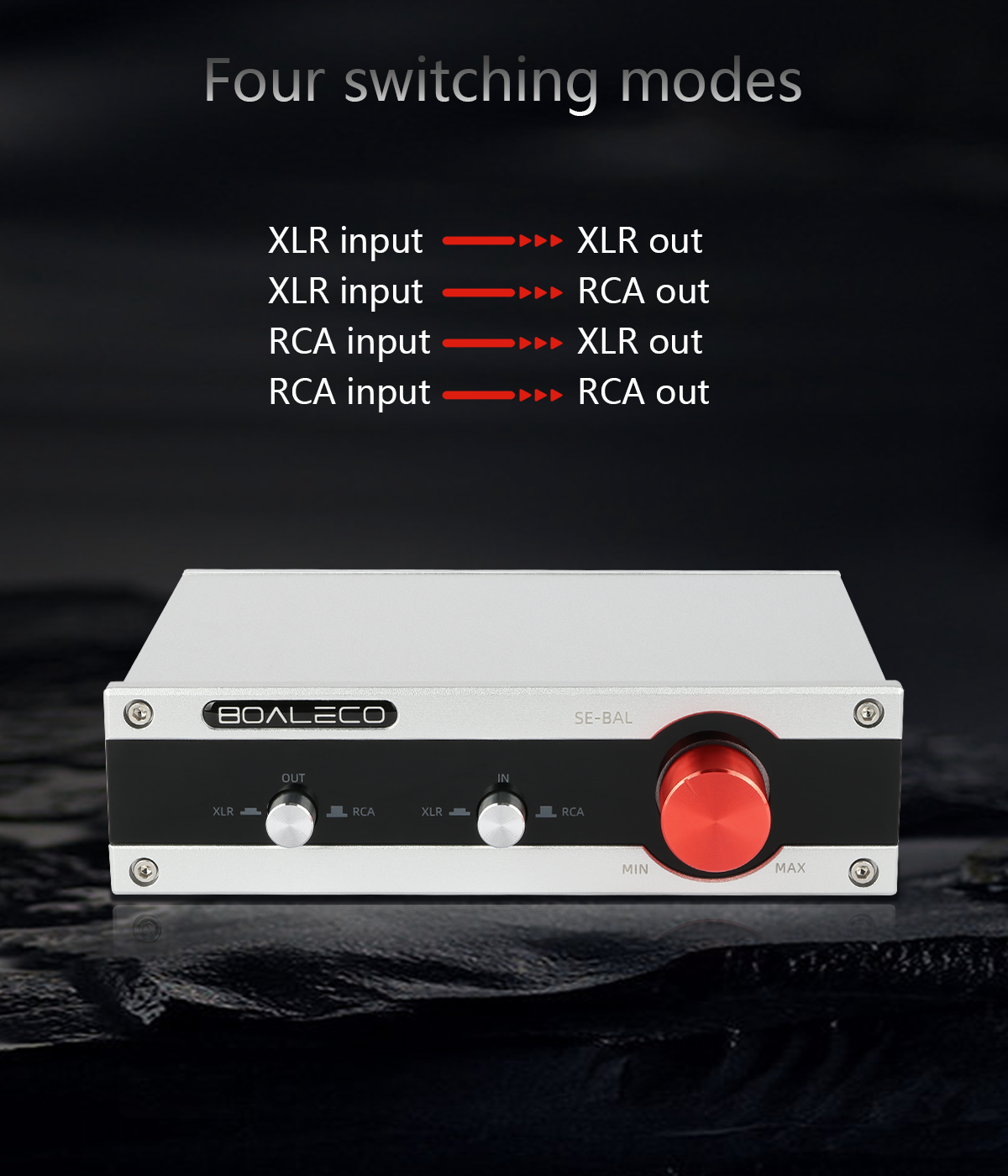 BOALECO SE-BAL HIFI Full Balance Audio Switcher Passive Front XLR ...