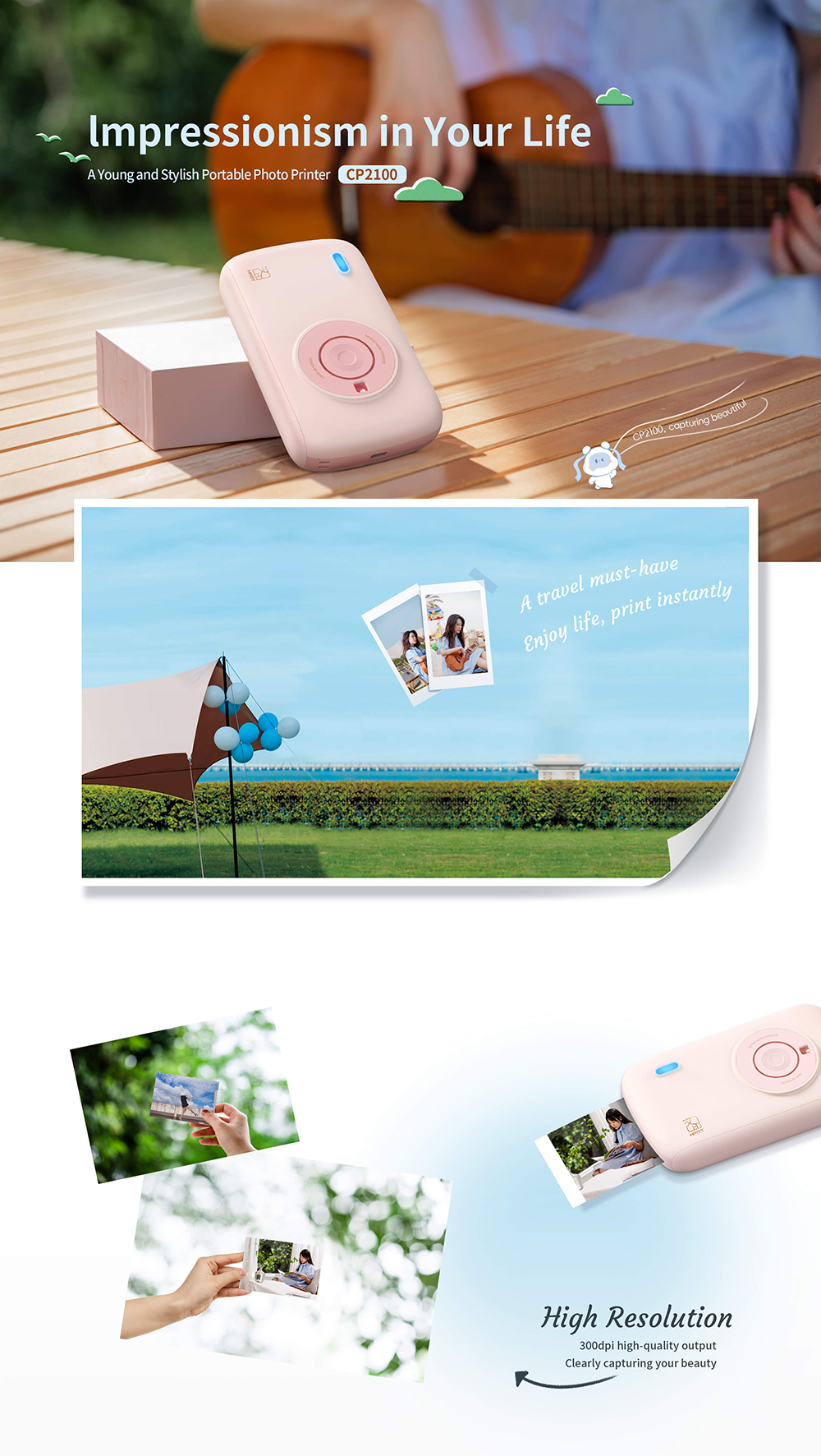 HPRT CP2100 Pocket AR Photo Printer Dye-sublimation Portable Photo ...