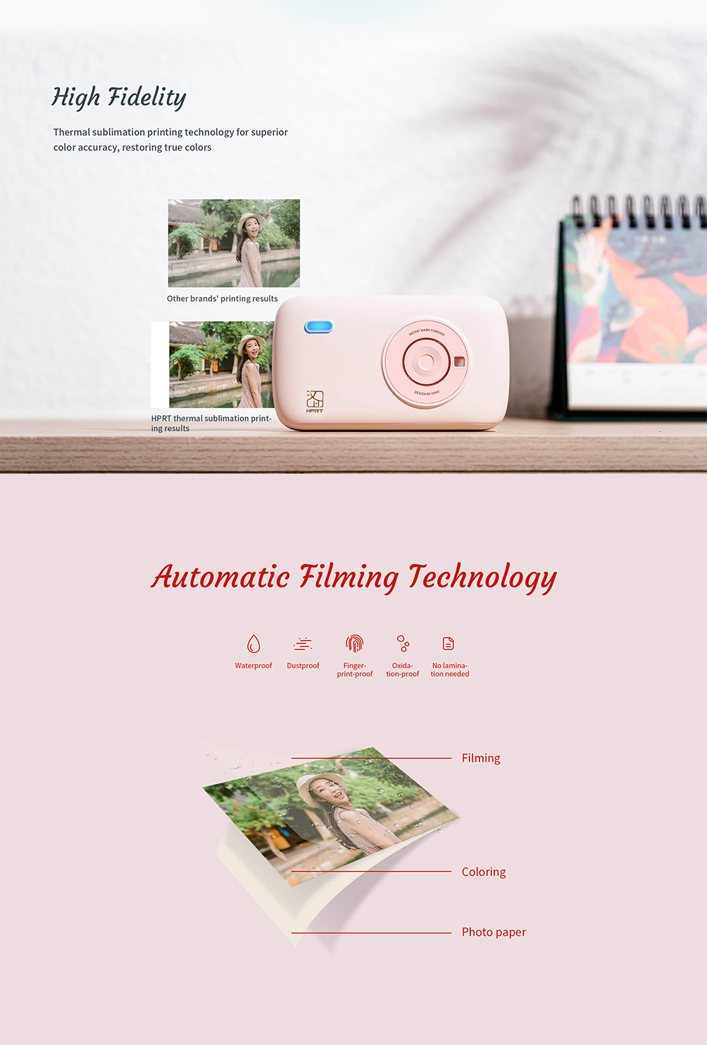 HPRT CP2100 Pocket AR Photo Printer Dye-sublimation Inkless Printing ...