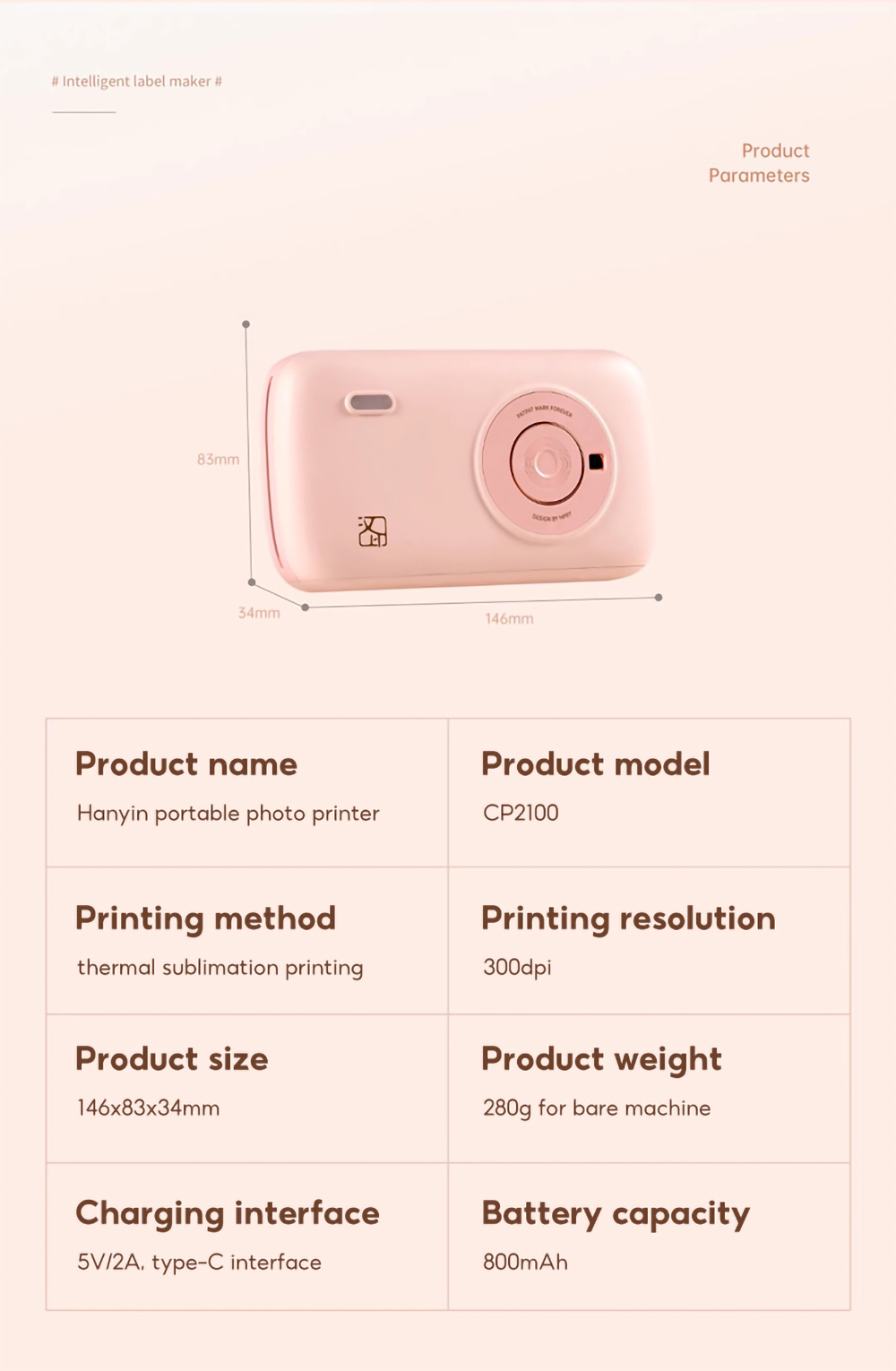 HPRT CP2100 Pocket AR Photo Printer Dye-sublimation Inkless Printing ...