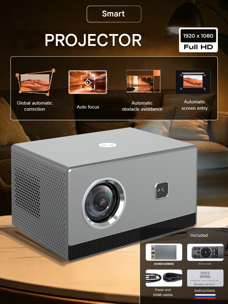 A16 Projector Portable Android Auto Focus Full HD 1080P 8000 Lumens ...