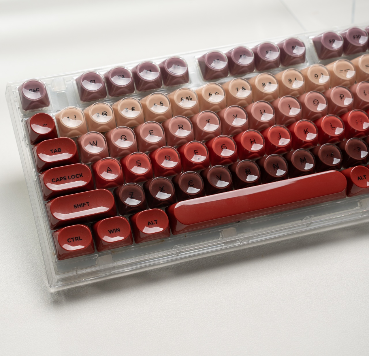 128 Keys Red Jelly Foundation Custom Keycaps MOA Profile for Cherry ...