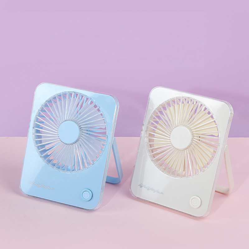 MINISO macaron color sweet fold stand fan desktop mini fan 13.6cm × 3 ...