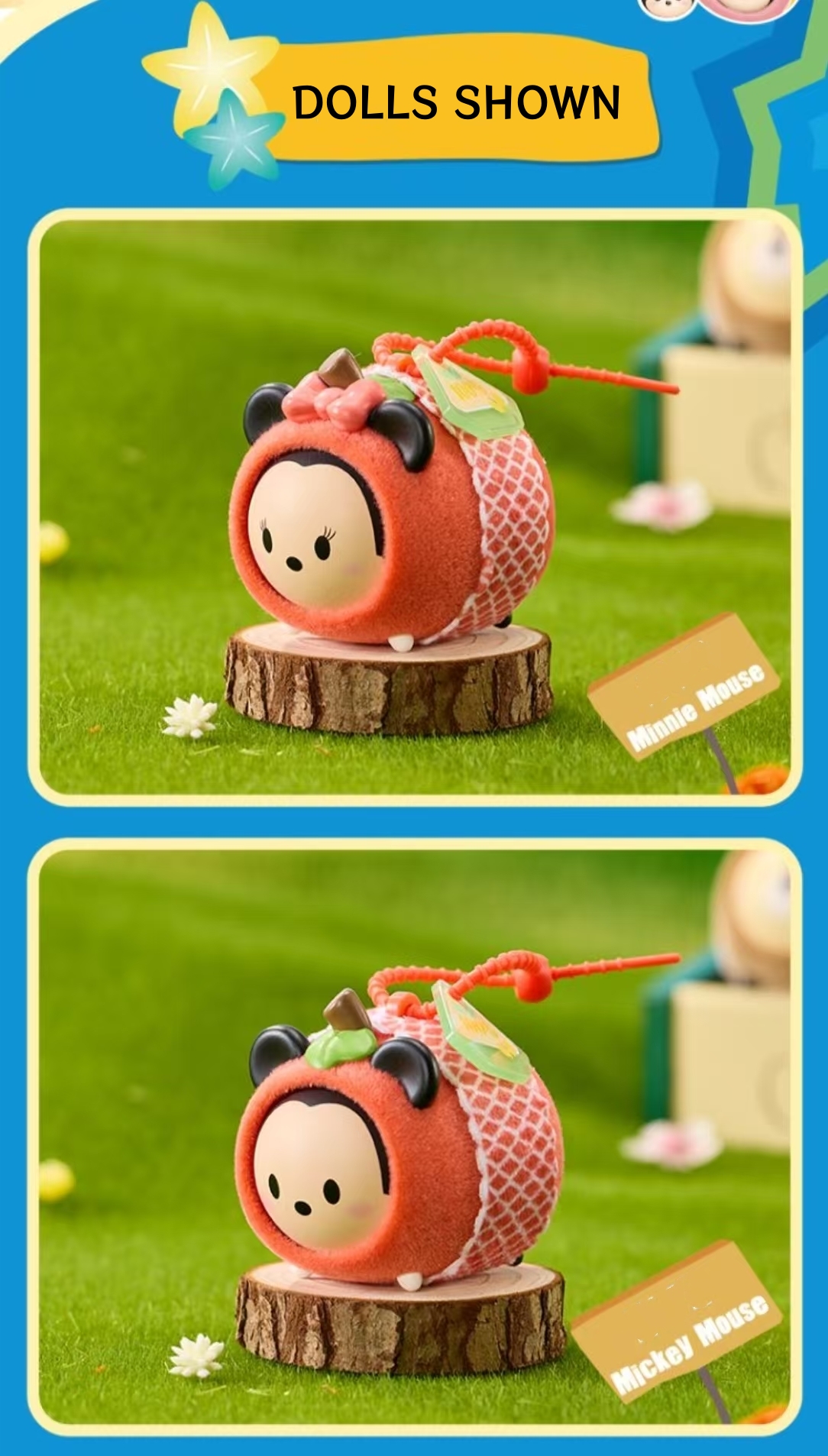 Disney TSUM TSUM Fruit Flocked Face Swap Series Blind Box Toy ...