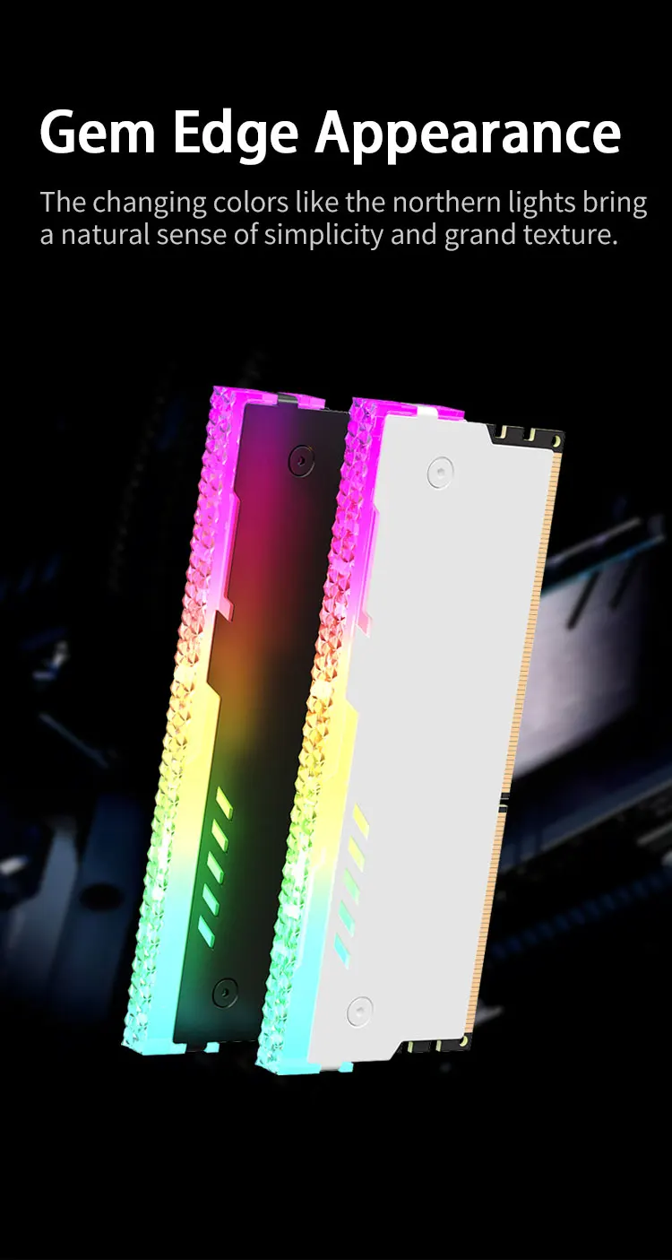 Aluminum Memory Cooling Heat Sink with Thermal Conductive Pad ARGB SYNC ...