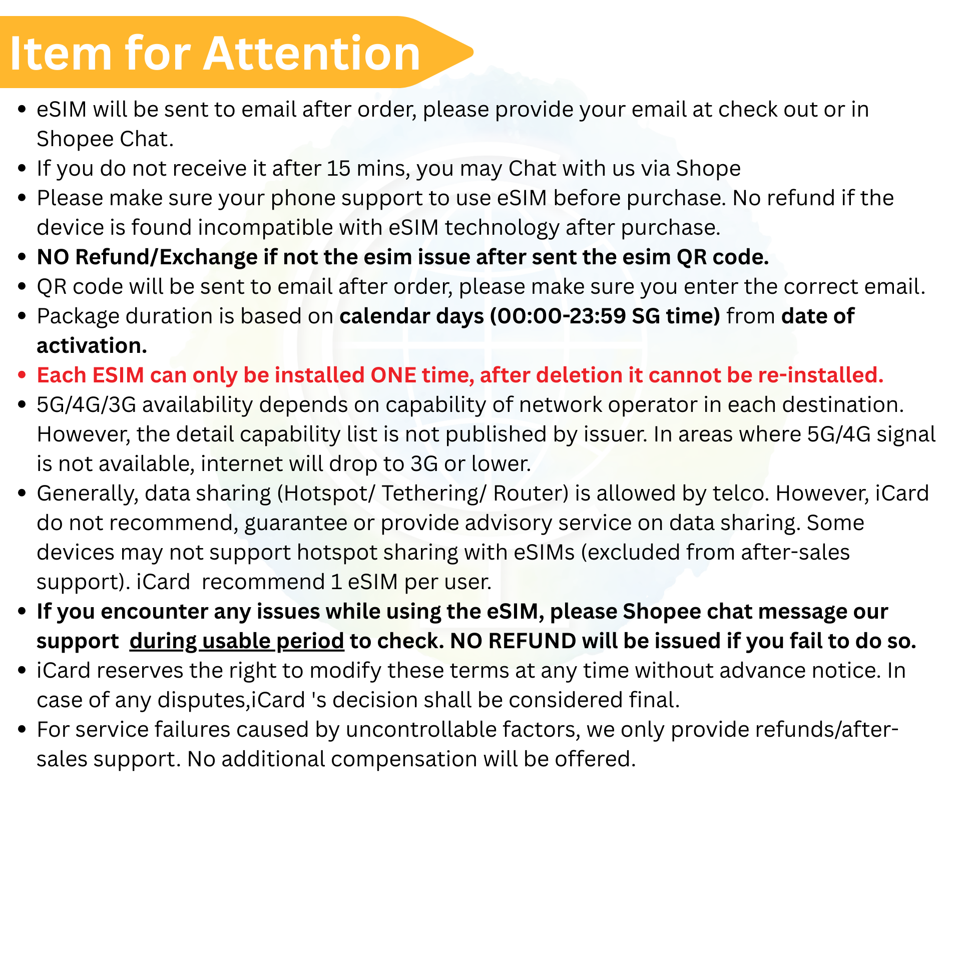 iCard eSIM_HongKong (HK) 1-15 Days Unlimited Data (No Registration ...