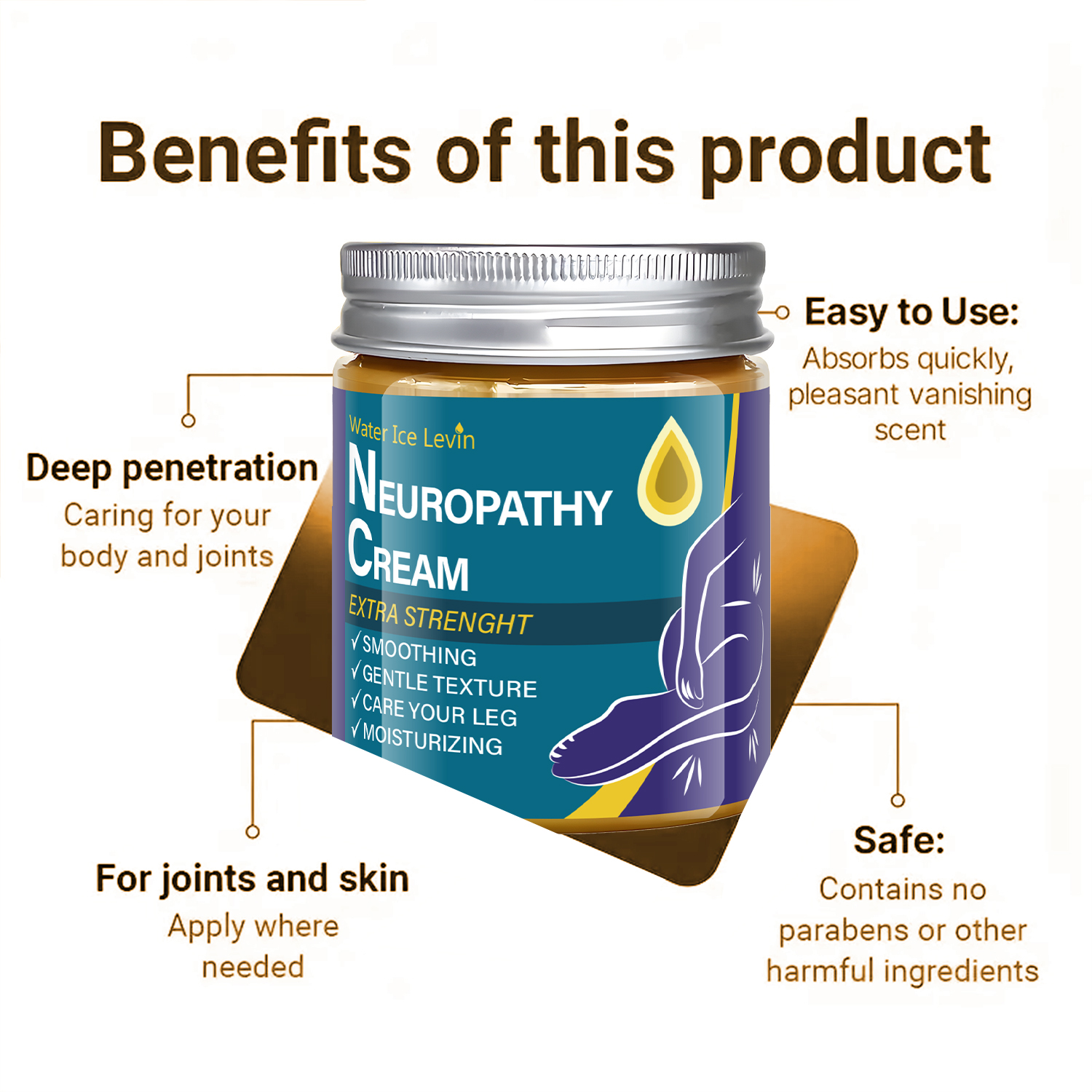 Neuropathy Cream with Calming Lavender, Eucalyptus, Coconut Basil, and ...