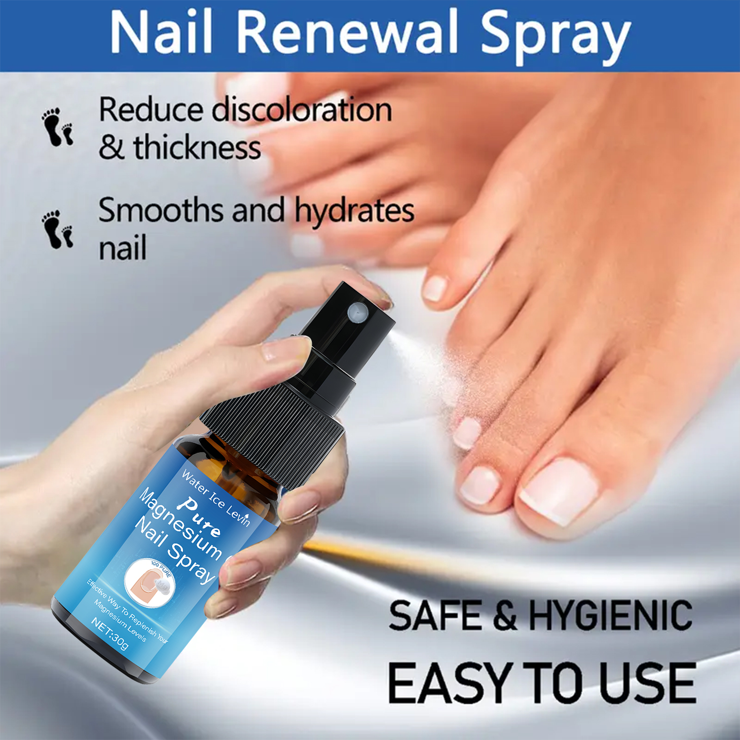 Magnesium Oil Nail Treatment Spray, Pure Formula, for Stronger Toenails ...