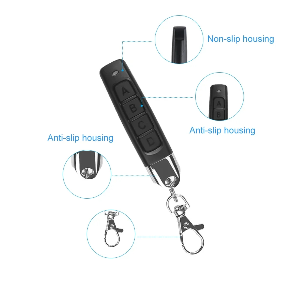 2PCS 433MHz Auto Copy Remote Control Electric Garage Door Opener Remote ...