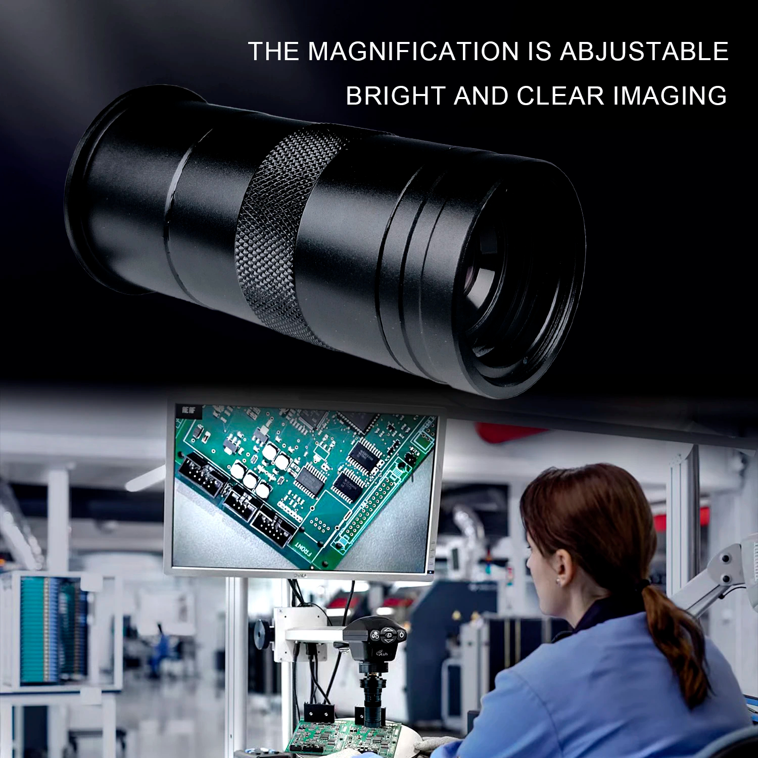 YIZHAN Magnification Adjustable Zoom C-Mount Lens 180x 150x 130x 25mm ...