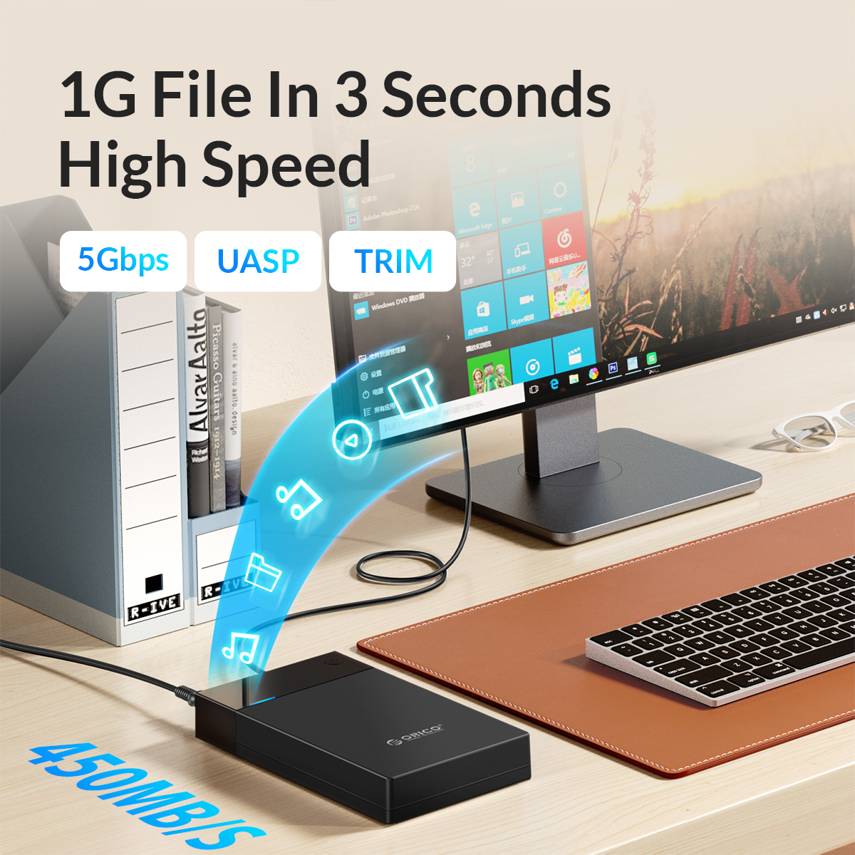 ORICO 3.5'' HDD Case with 12W1A Built-in Power Protable Hard Drive ...