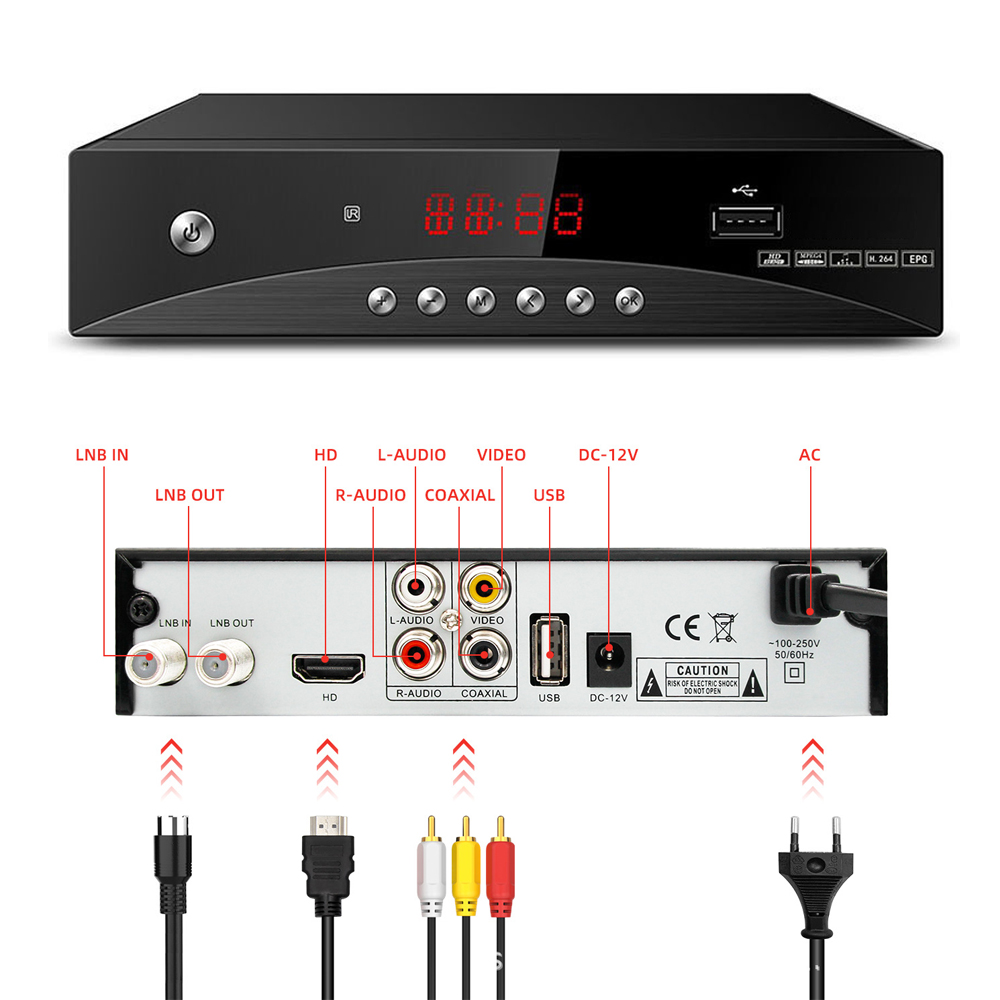 FTA DVB S2 H264 DVB-S2 HD Satellite Receiver Tv Decoder MYTV Tuner ...