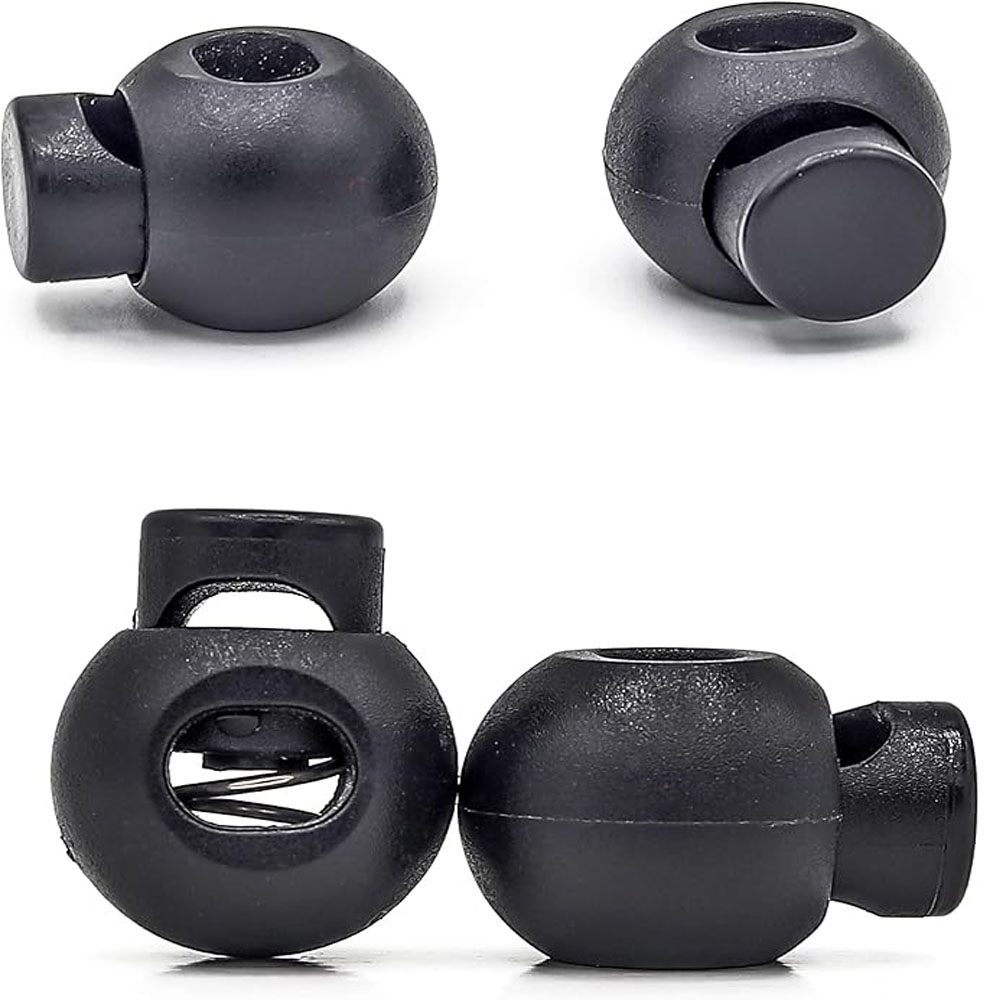 10Pcs Ball Shape Plastic Cord Locks End Spring Toggle Stopper, Single ...