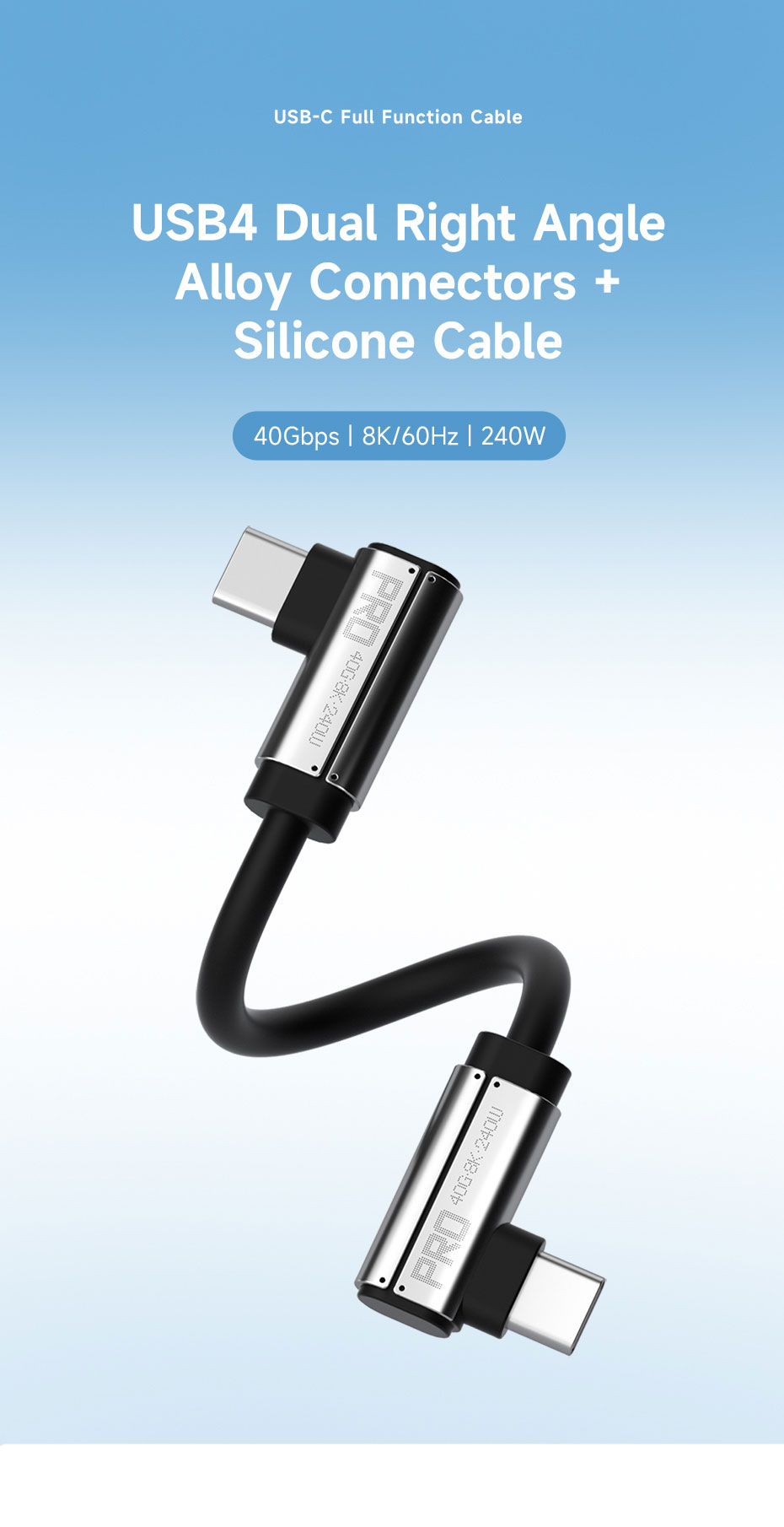 Hagibis Short USB C Cable Dual L Shape C to C 90 Degree Right Angle ...
