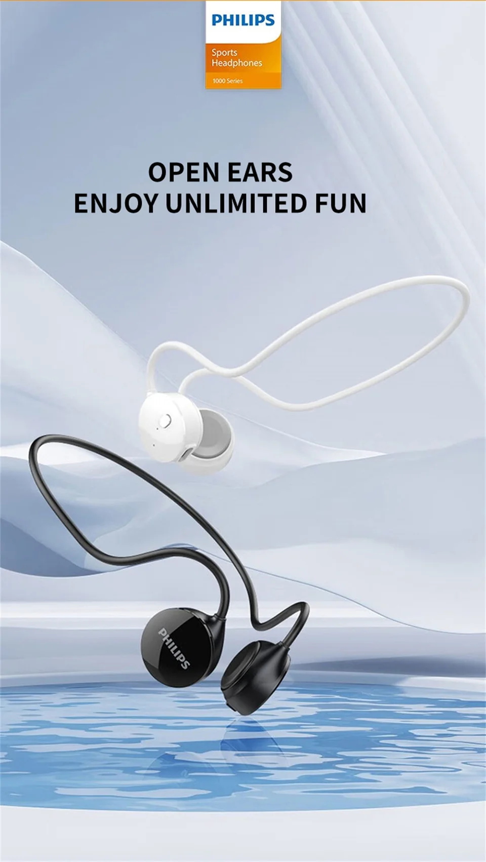Philips TAA1609 Wireless Bone Conduction Earphones Bluetooth 5.3 HiFi ...