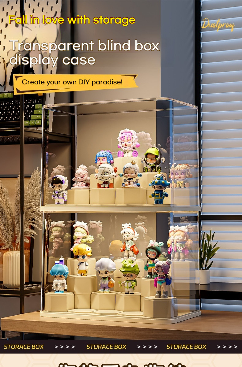 StorageWorks Blind Box Display Stand Storage - Transparent Dustproof ...