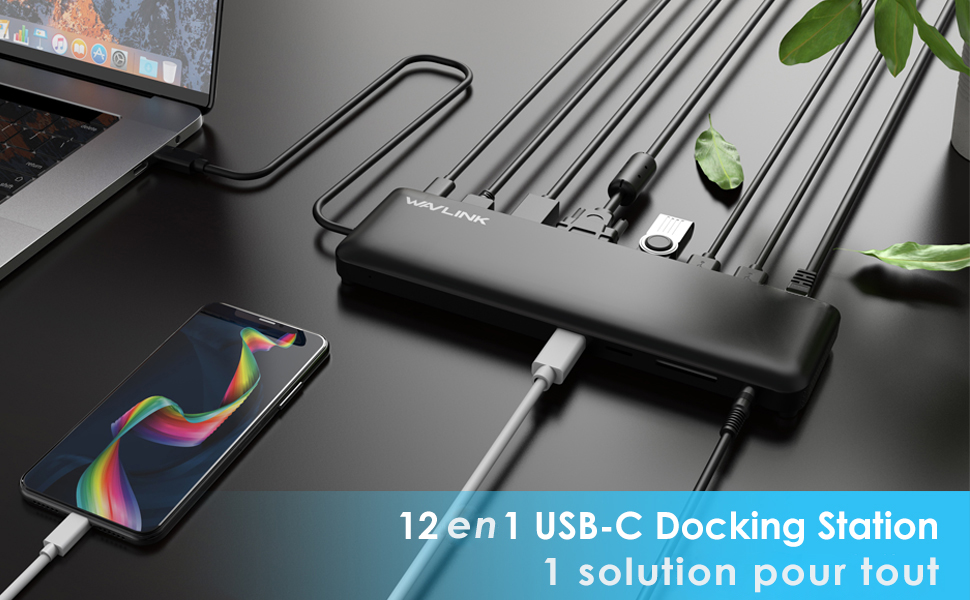 WAVLINK 12-in-1 Triple Display Docking Station With HDMI, Display Port ...