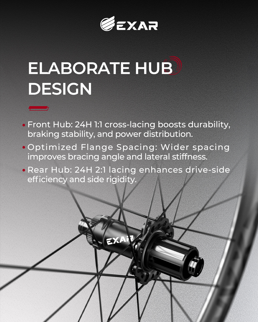 EXAR Carbon Fiber Wheelset GR45 PRO Disc Brake for Gravel Flat ...