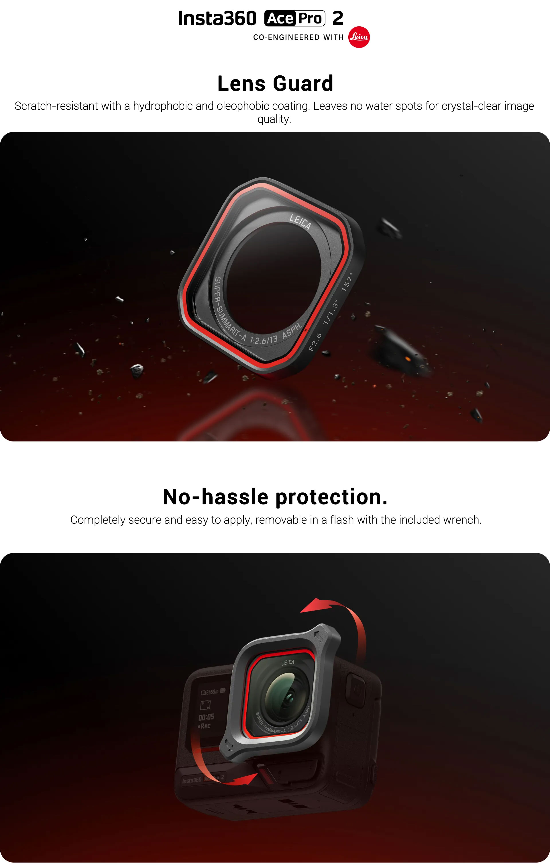 Insta360 Ace Pro 2 Lens Guard/Carry Case/Quick Release Cold Shoe ...