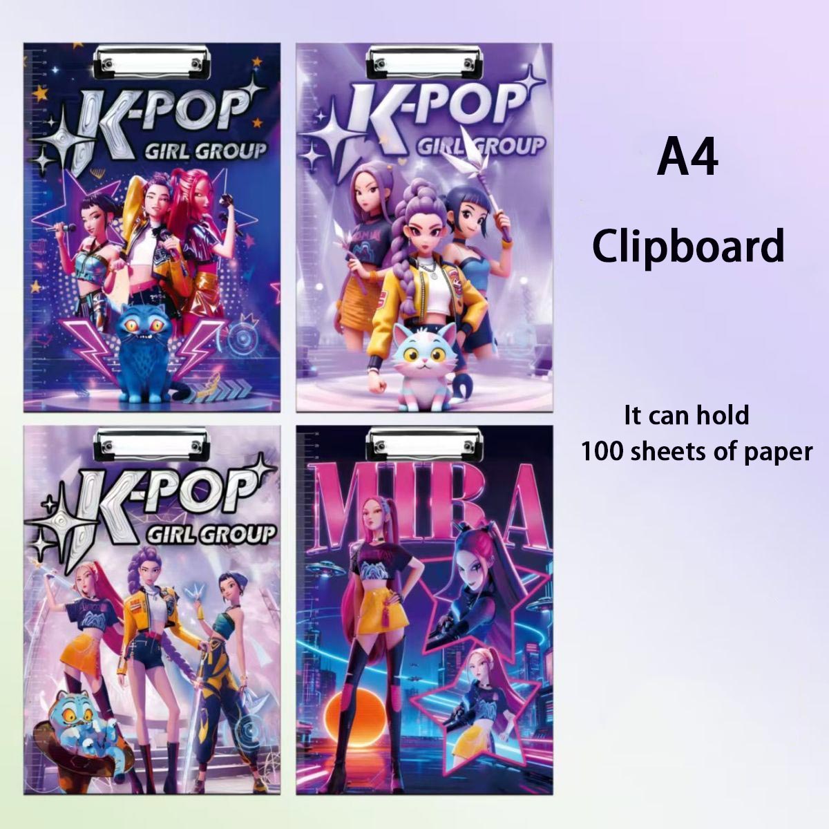 A4 KPop Demon Hunters Stickers Board Folder Student Writing Drawing ...