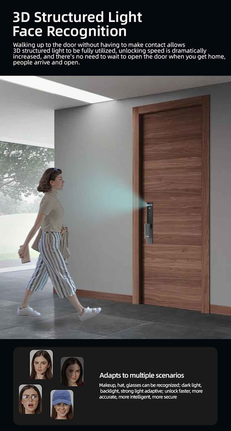 S7 NEW Digital Door lock Face/Palm Recognition/Door Viewer/Fingerprint ...