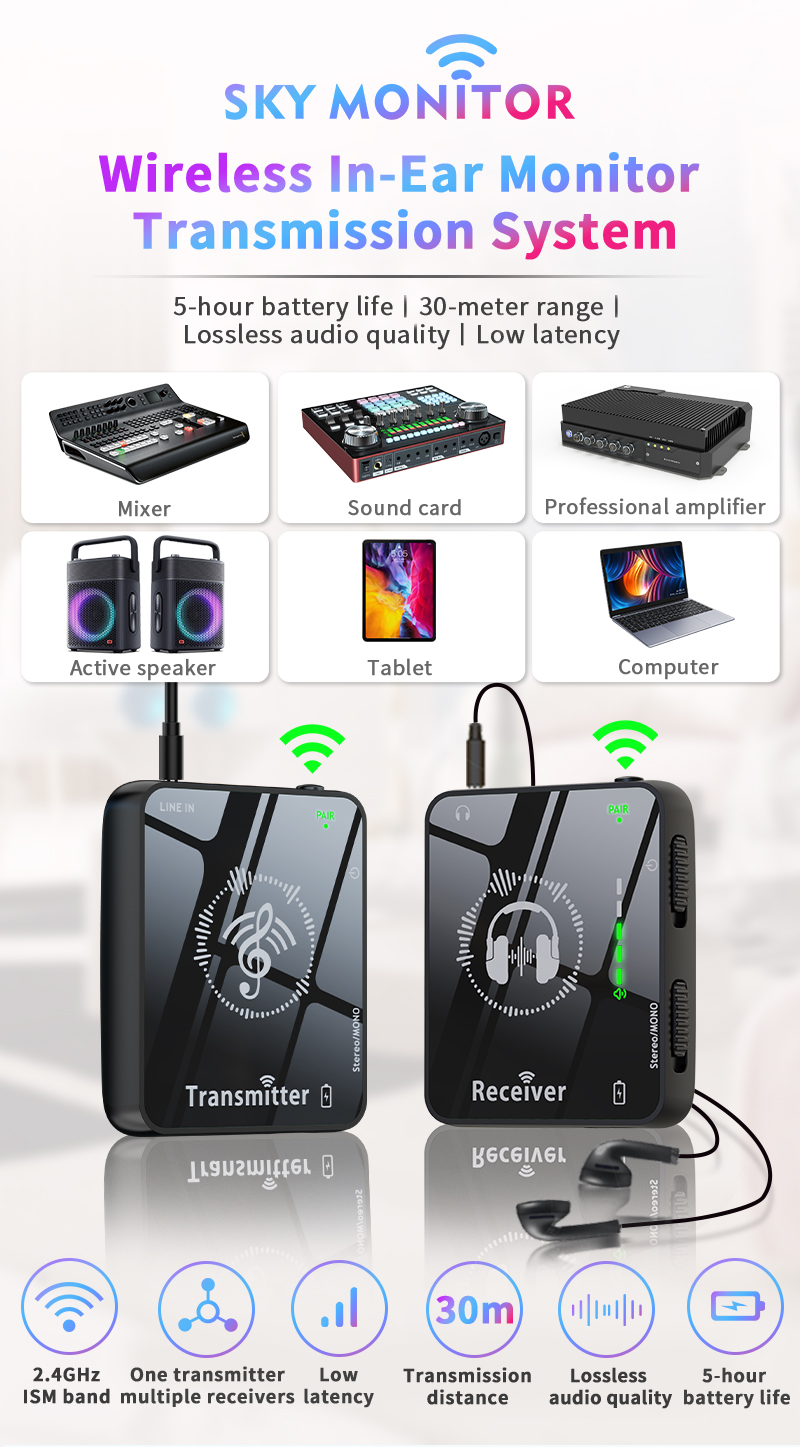 Professional Wireless In-Ear Monitor System Lossless Audio Low Latency ...