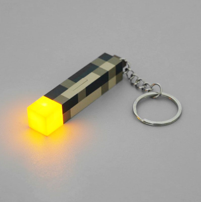 Minecraft Mini Torch Keychain Flashlight 7- Color-Changing ...