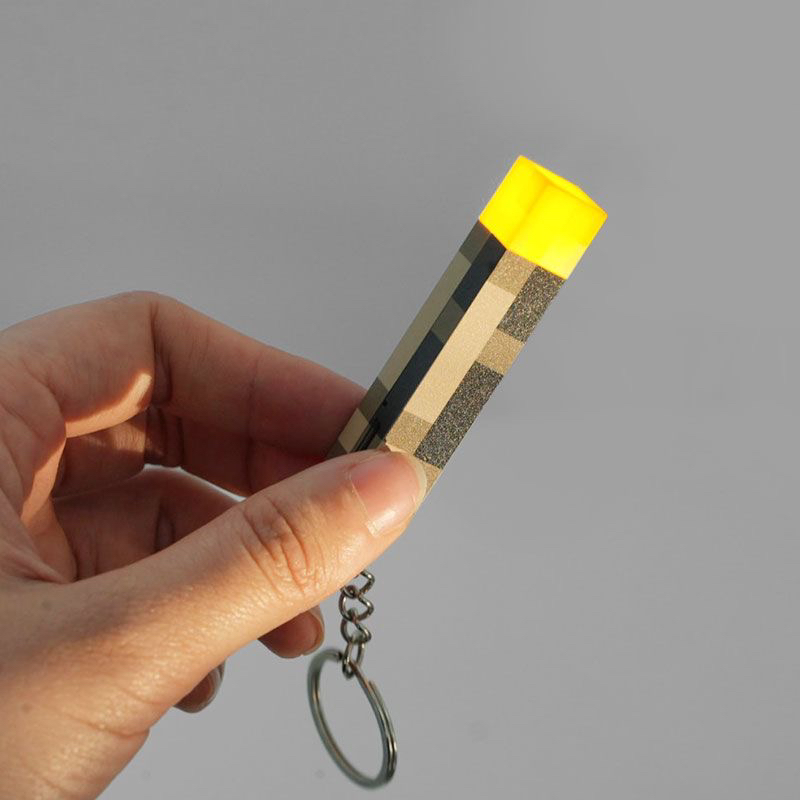 Minecraft Mini Torch Keychain Flashlight 7- Color-Changing ...
