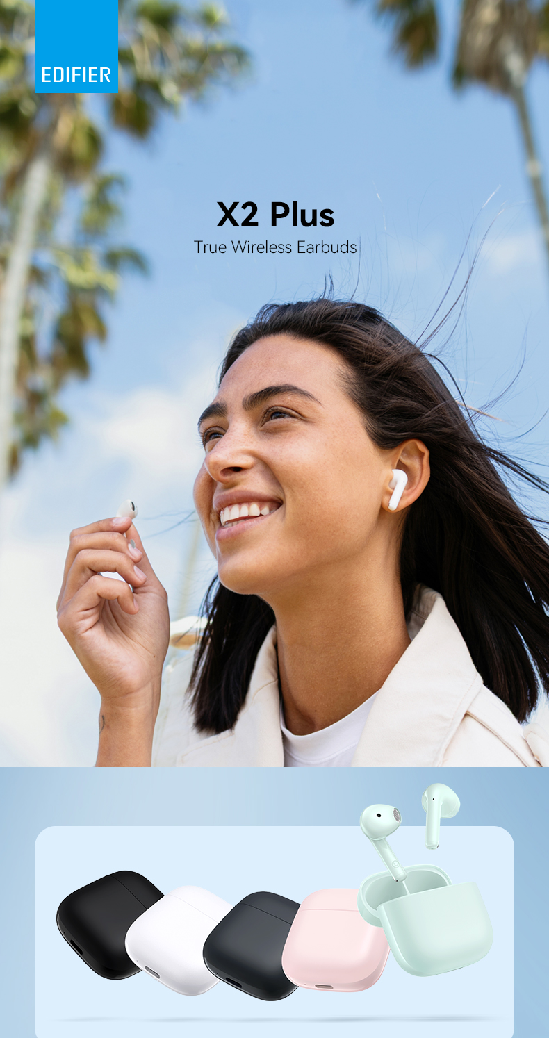 EDIFIER X2 PLUS Wireless Earbuds Bluetooth V6.0 TWS Earphones 13.6mm ...