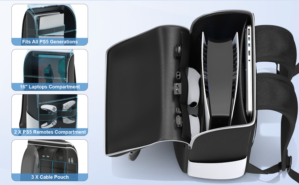 New Backpack for PS5/ Slim/ Pro Console, Full Protection PS5 Carrying ...