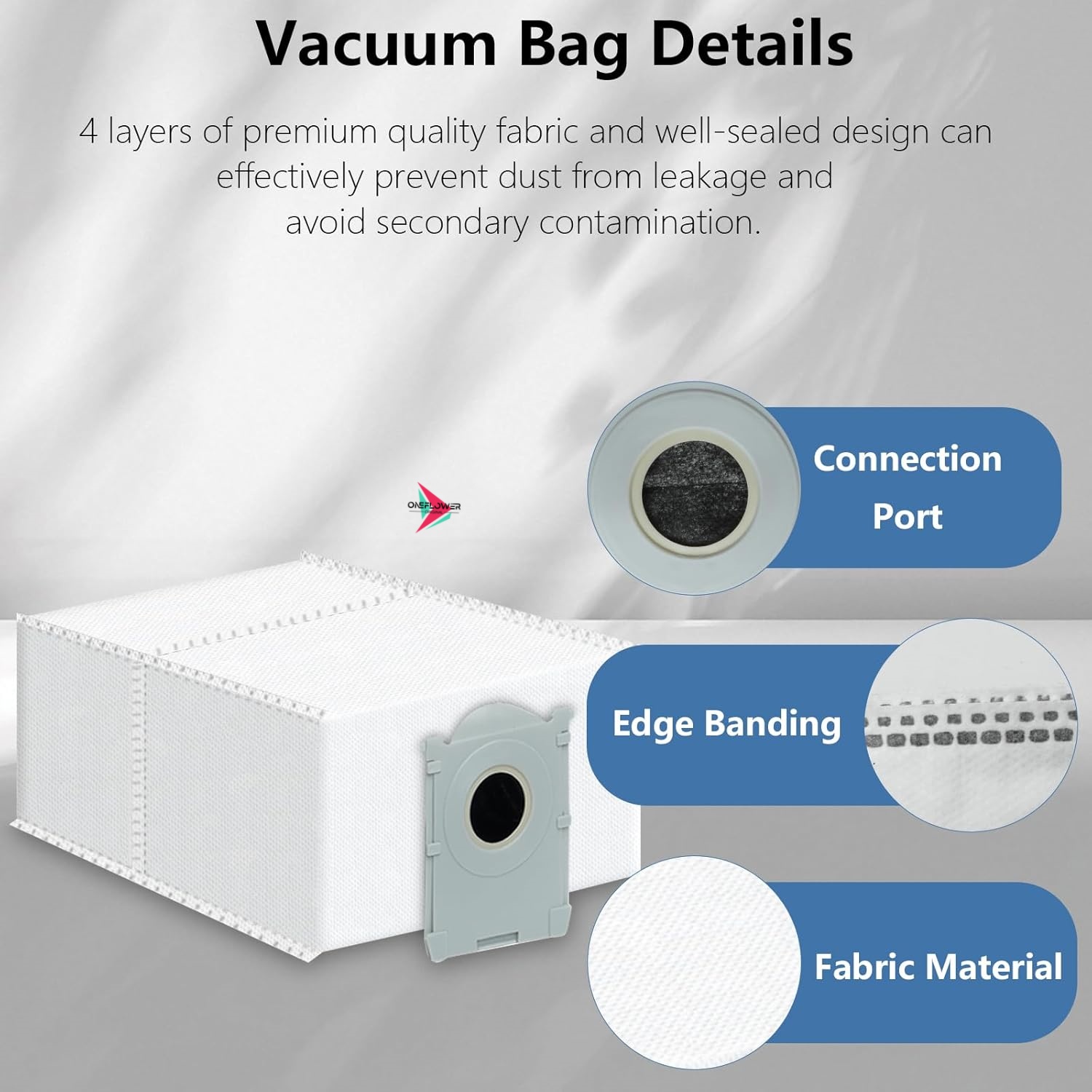3PCS Dustbag for ECOVACSDEEBOT X9 PRO OMNI/ X8 PRO OMNI /T80 OMNI/T50 ...