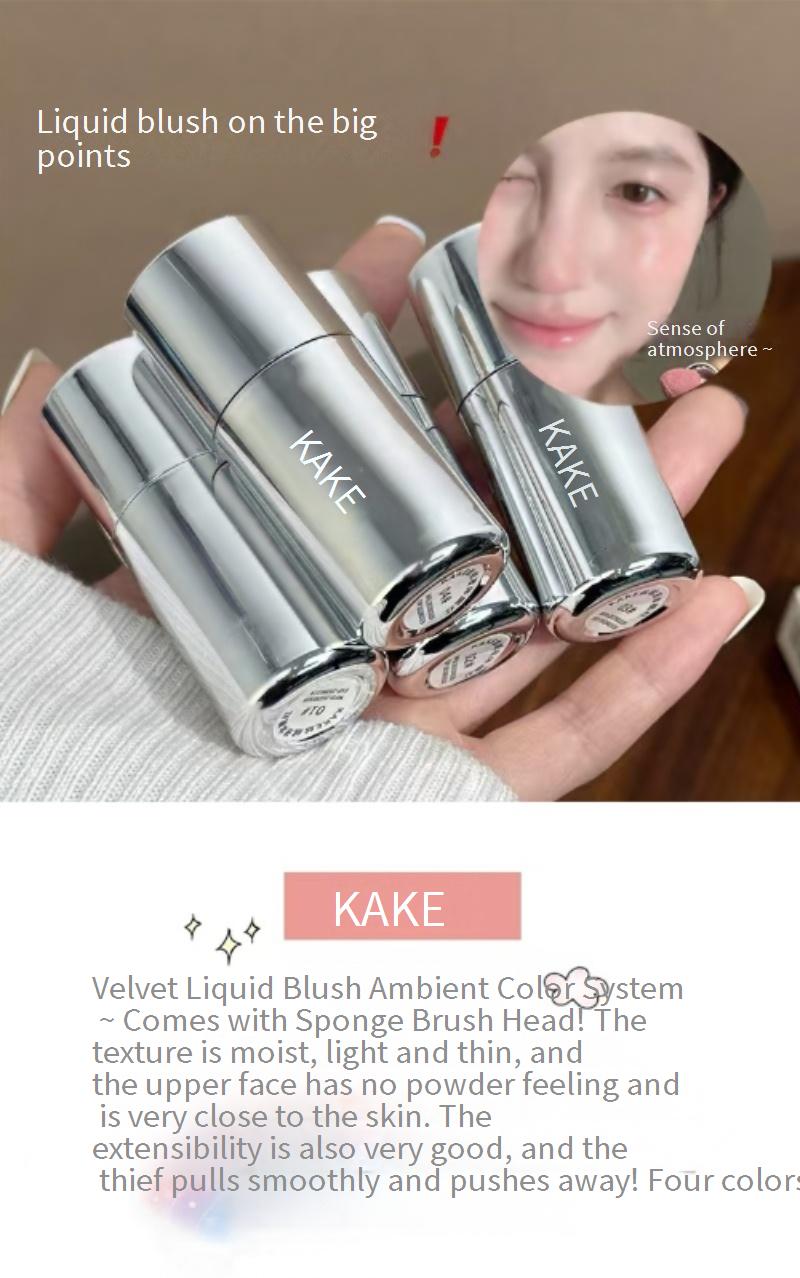 KAKE Velvet Liquid Blush with Sponge Applicator K-Beauty Glow Viral ...