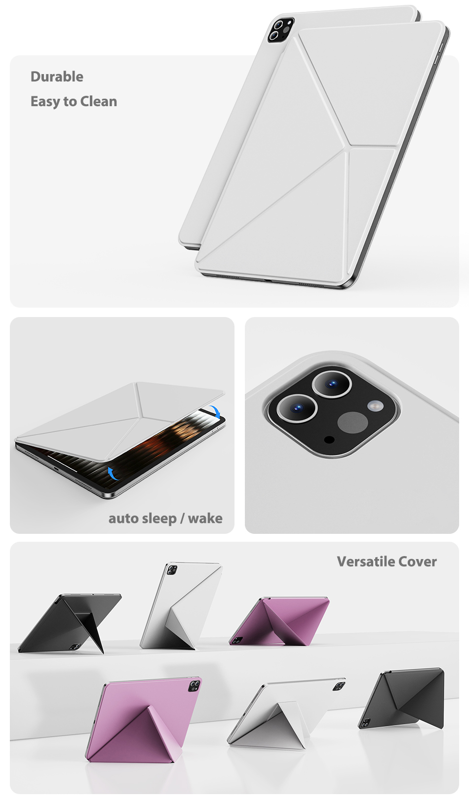 Multi-fold Magnetic Case Smart Folio Cover for iPad Air11 Air13 Pro11 ...