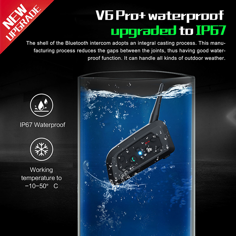 V6 Pro Plus Motorcycle Helmet Bluetooth 5.1 Type C Headphone IP65 ...