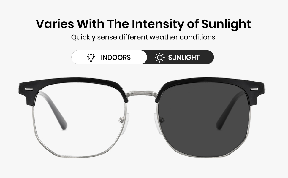 Cyxus Anti-blue Light Color Changing Glasses Eyebrow Frame Half Frame ...