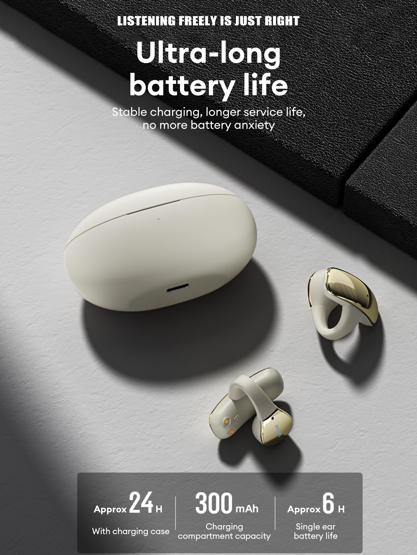 PHILIPS TAT2719 Bluetooth Earphone HIFI Stereo Sound Ultra-long battery life Open design not in ...