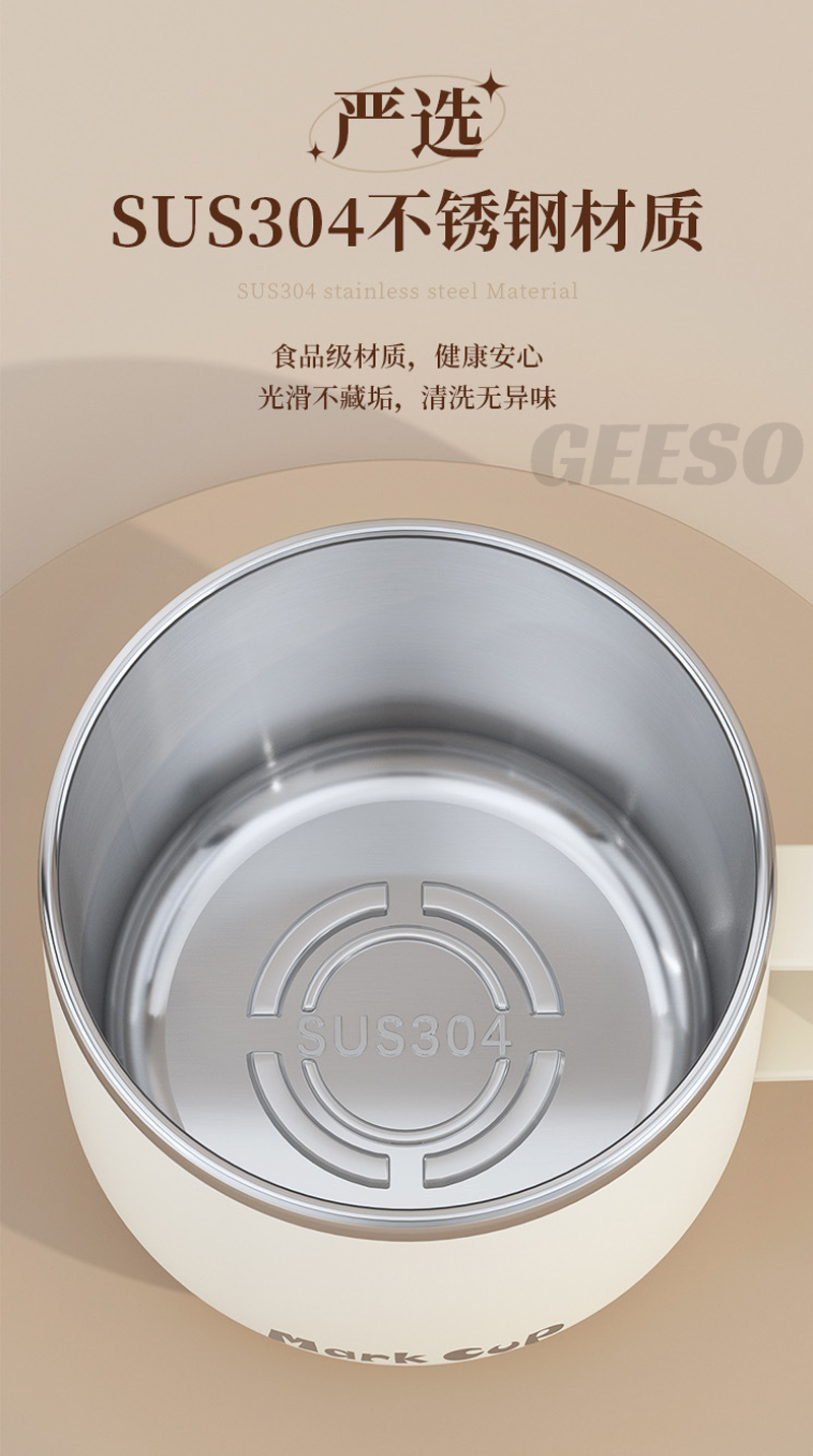 GEESO 400ML Thermal Cup with Cover Handgrip Coffee Tea Mug 304 ...