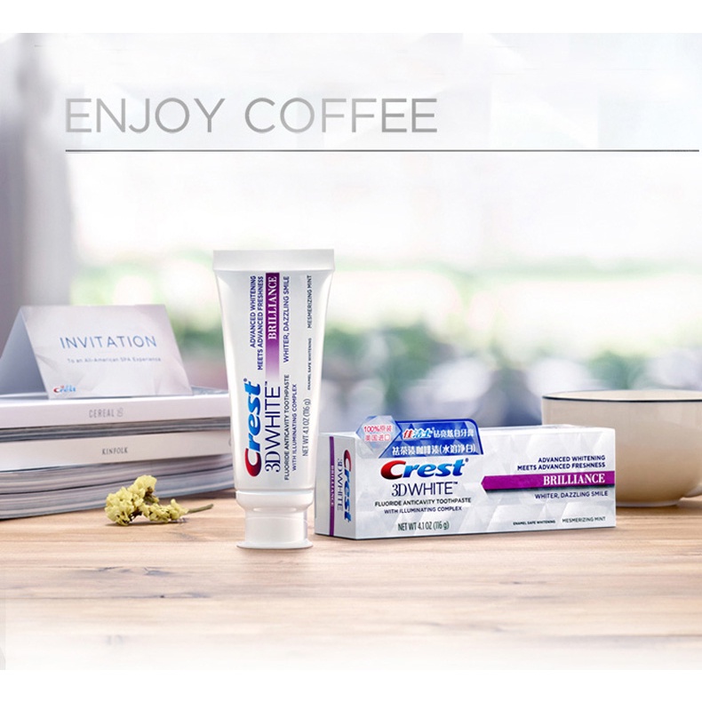 Crest 3D White Advanced Freshness Oral Hygiene Teeth Whitening Gum Care ...