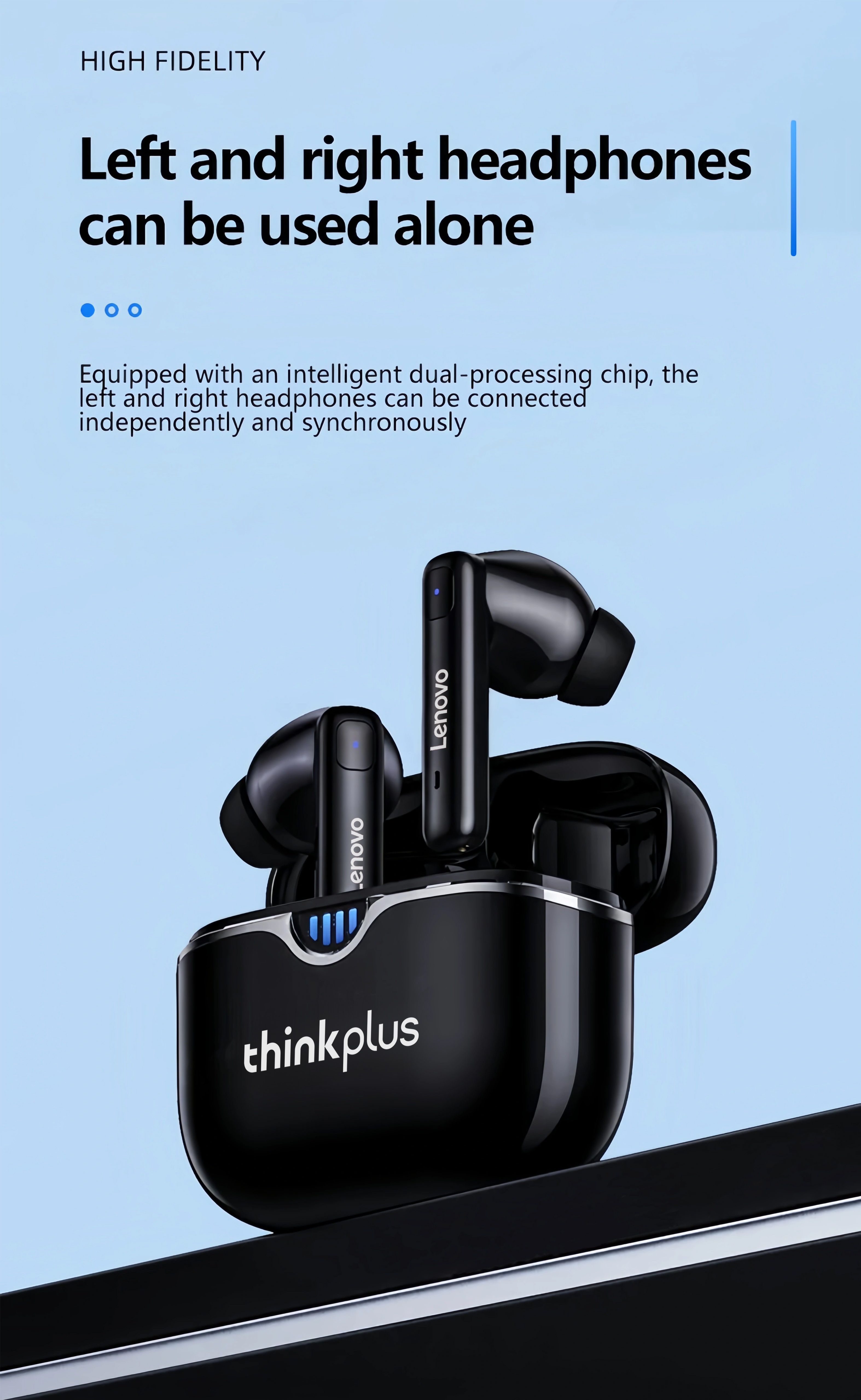 Lenovo LP15 Bluetooth Earphones and Wireless Earbuds with LED Digital ...