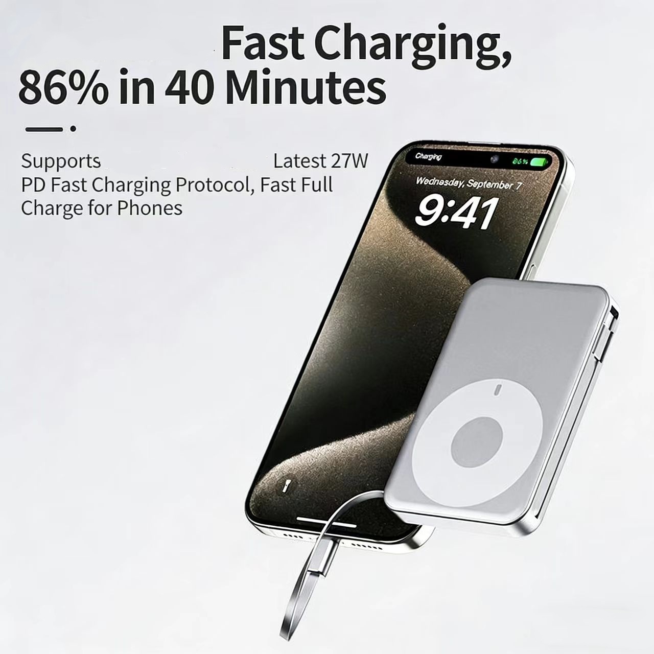 UACUYGO [CCC certified] Magnetic 10000mAh Power Bank 22.5W Wireless ...