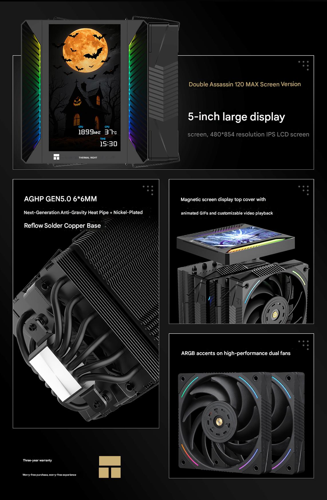 Thermalright Peerless Assassin 120 VISION MAX ARGB 5-Inch Screen DIY ...