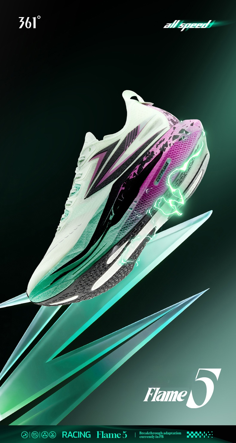 361 Degrees Flame 5.0 Men Women Professional Marathon Racing Running ...