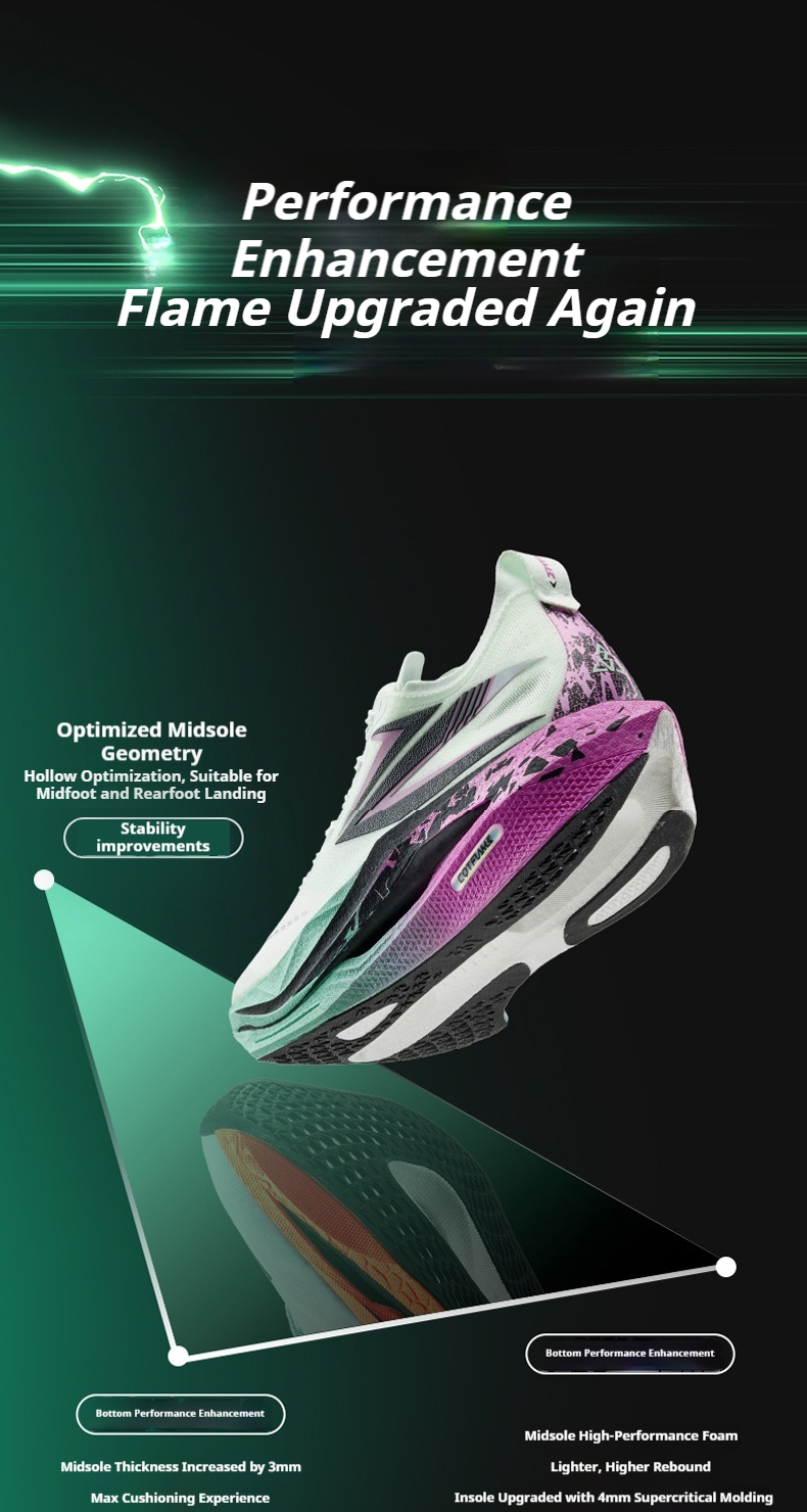 361 Degrees Flame 5.0 Men Women Professional Marathon Racing Running ...