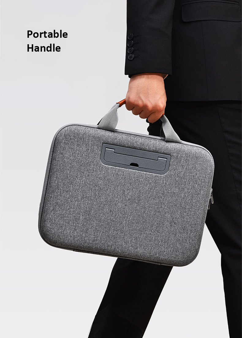 2 in 1 Laptop Briefcase Hard Shell Bag with Stand Portable for 13.3/14/ ...