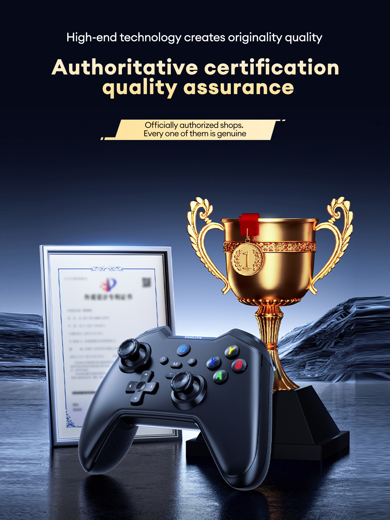 PHILIPS DLK5010 Tri-Mode Wireless Gamepad Dual Hall Joystick Six-Axis ...