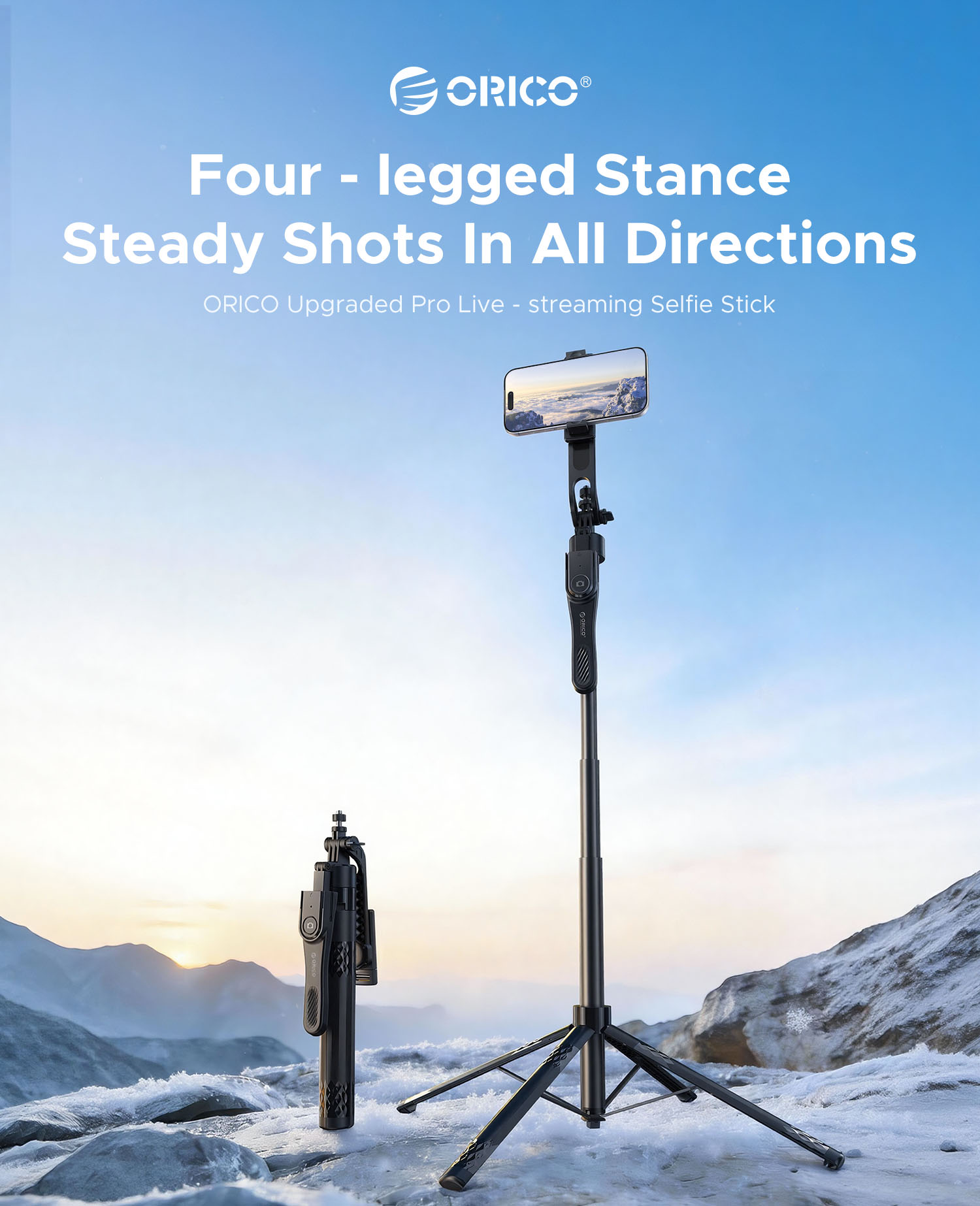 ORICO Bluetooth Selfie Stick Tripod For Phone 3 in 1 Tripod Stand with ...